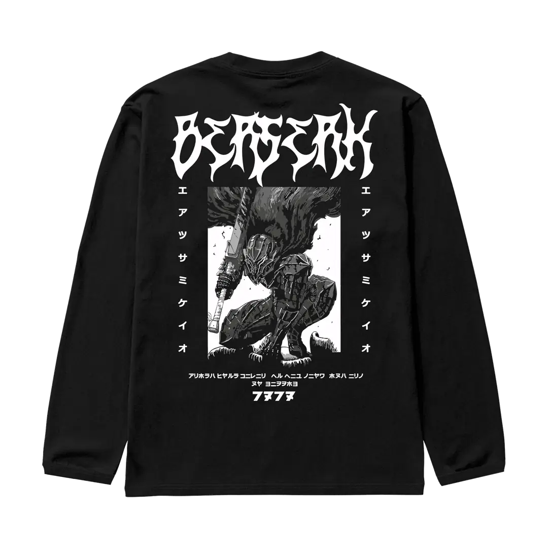 PUMP9® - BERSERK Siyah Oversize Long Sleeve T-Shirt