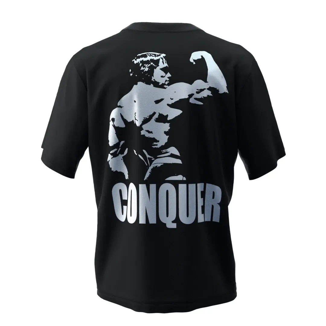 PUMP9® - ARNOLD CONQUER Siyah Oversize T-Shirt