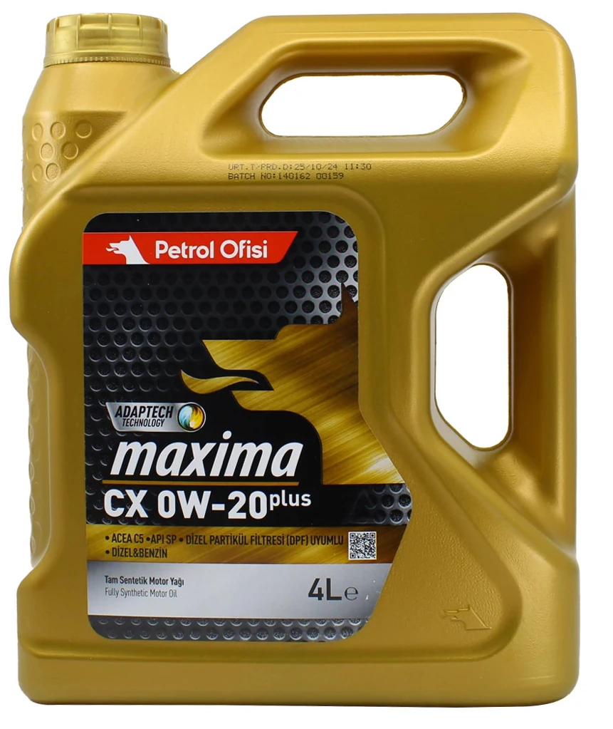 Petrol Ofisi Maxima CX 0W20 4 Lt Tam Sentetik Motor Yağı