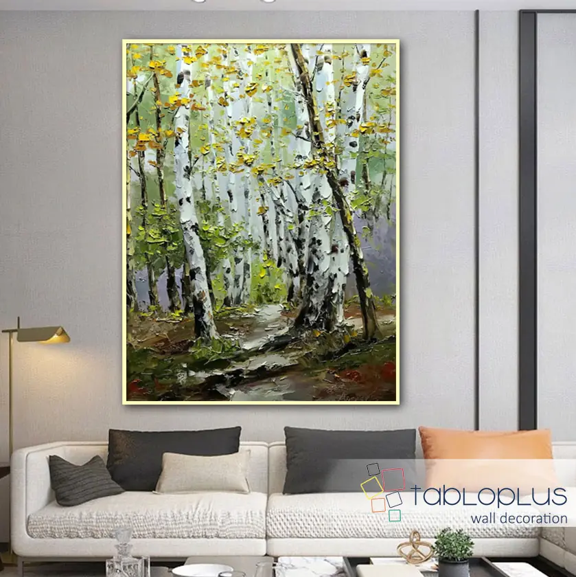 Green Forest Path Yağlı Boya Dokulu Tablo - Tablo Plus