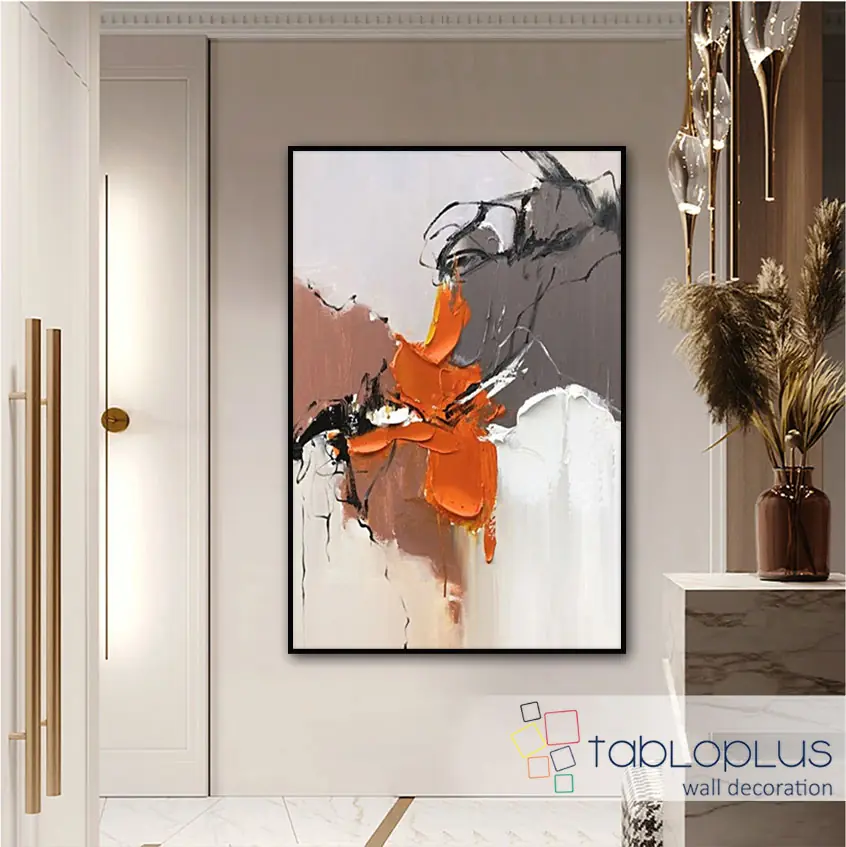 Orange Mink 3d Yoğun Yağlı Boya Dokulu Tablo - TabloPlus