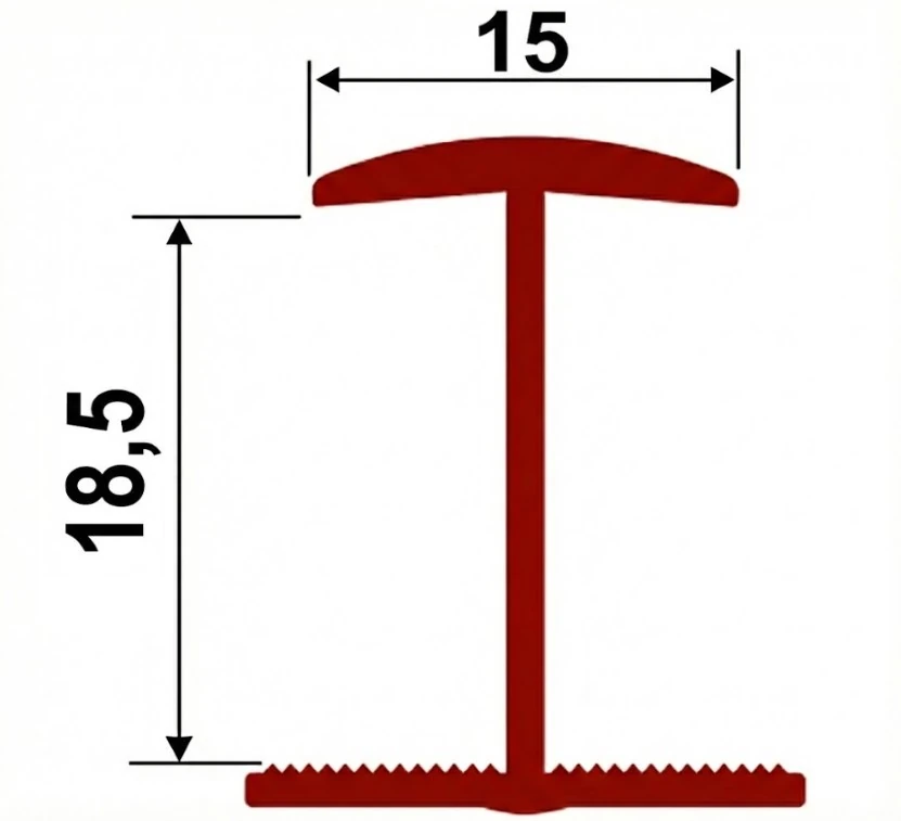 Hard PVC Joint Profile H18mm Plain Black
