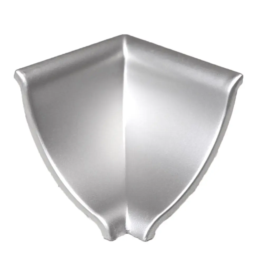 Baseboard PVC Fitting Internal Concave Inside Corner Metallic Gray