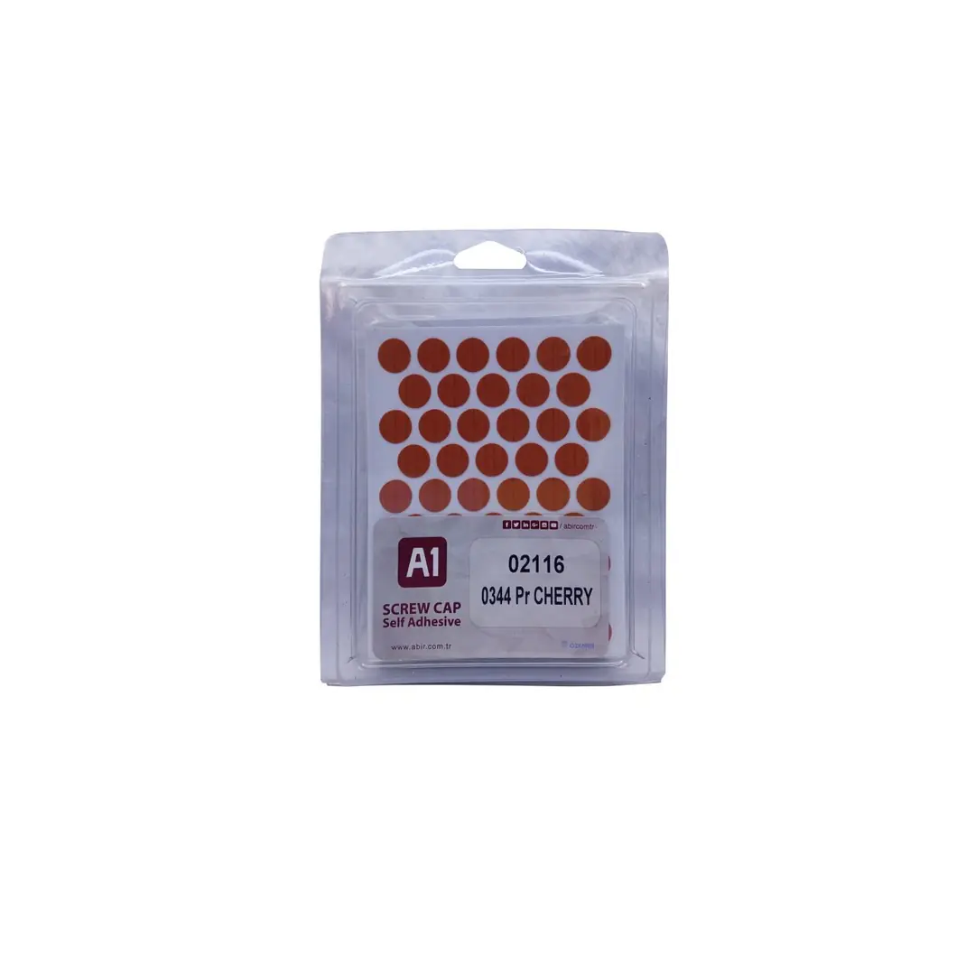 PVC Self-Adhesive Screw Cap with Pattern 14mm Pr Cherry