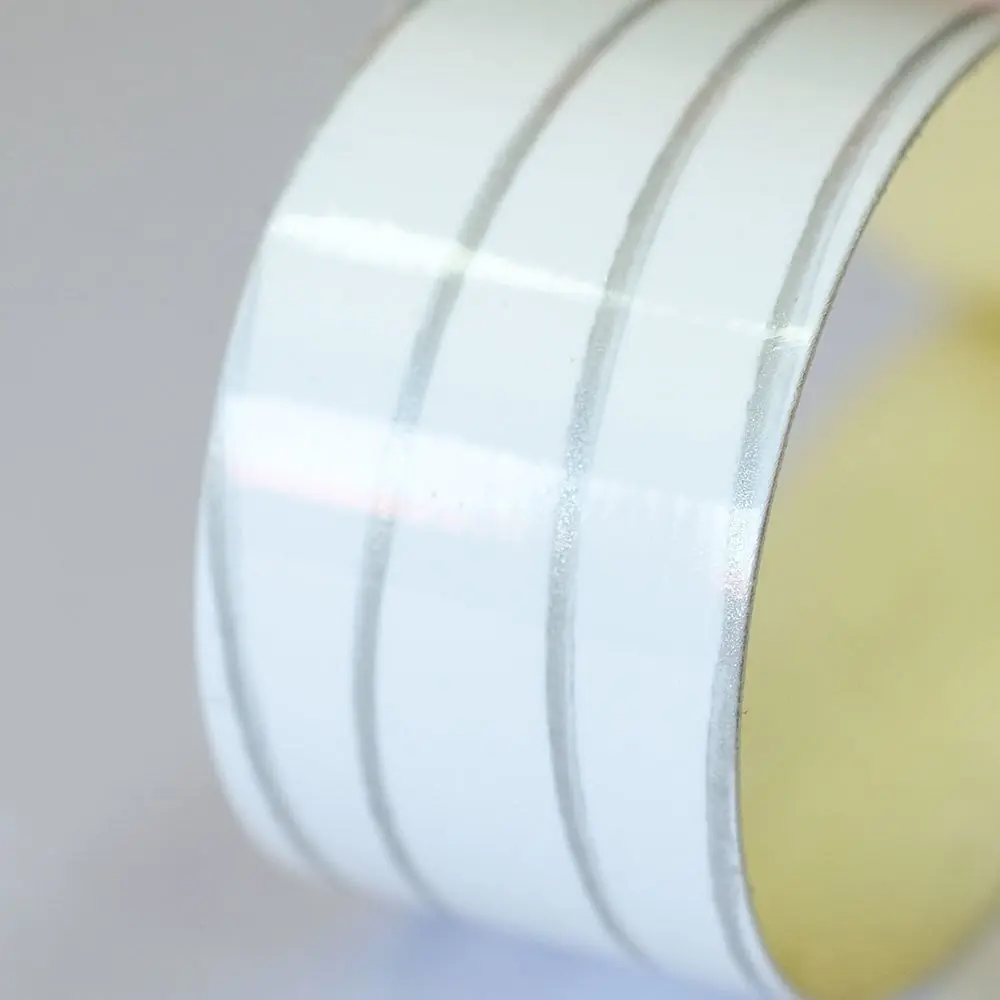 PVC Edge Banding Patterned 22X0.40 mm High Gloss A1 Silver Striped White