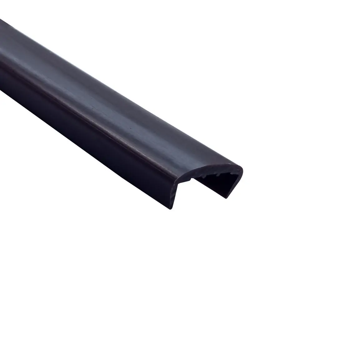 Hard PVC Edge Closing U Profile 16mm Straight Wenge