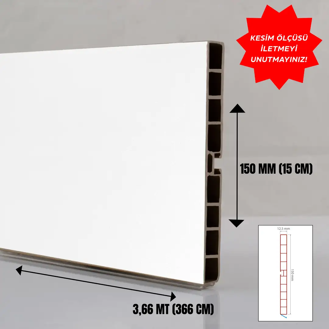 Plinth Pvc Profile 150mm Coated White