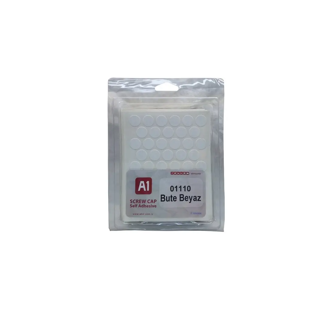 PVC Self-Adhesive Cap Plain Color 14mm Bute Surface White