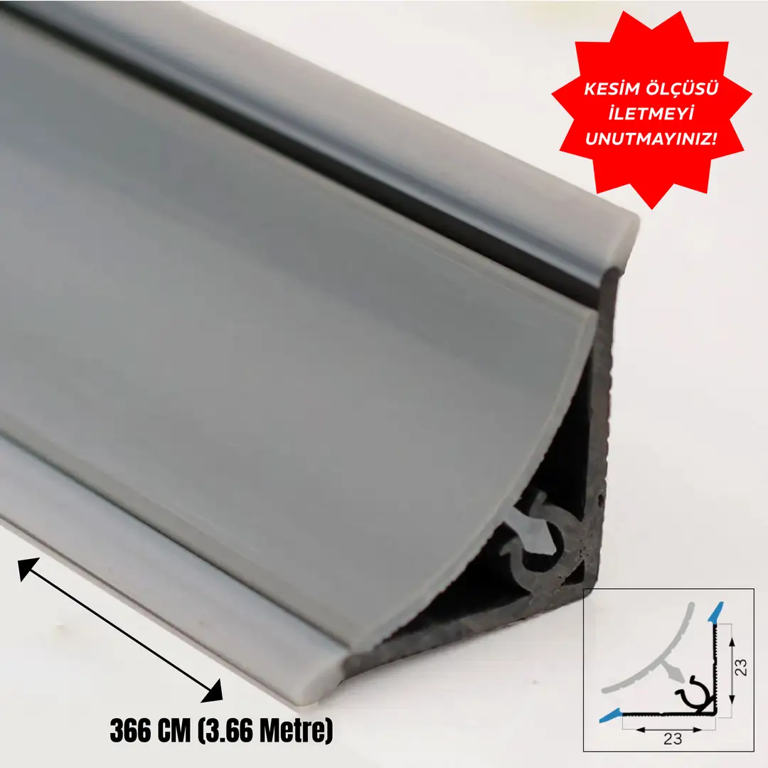The PVC Baseboard Profile Inner Concave High Gloss Grey