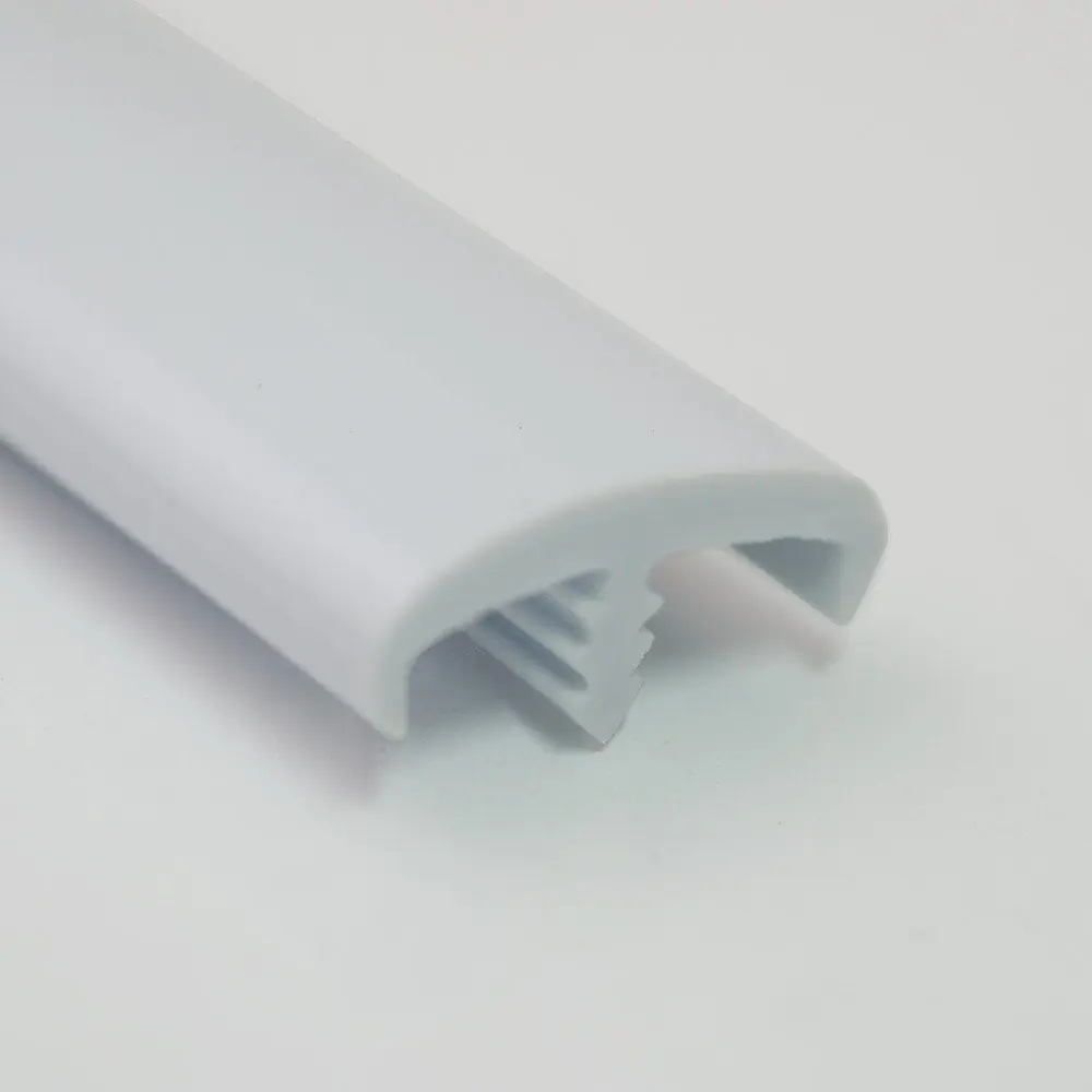 Soft PVC Edge Closure T-Shape with Double Nails, 16mm, Straight White
