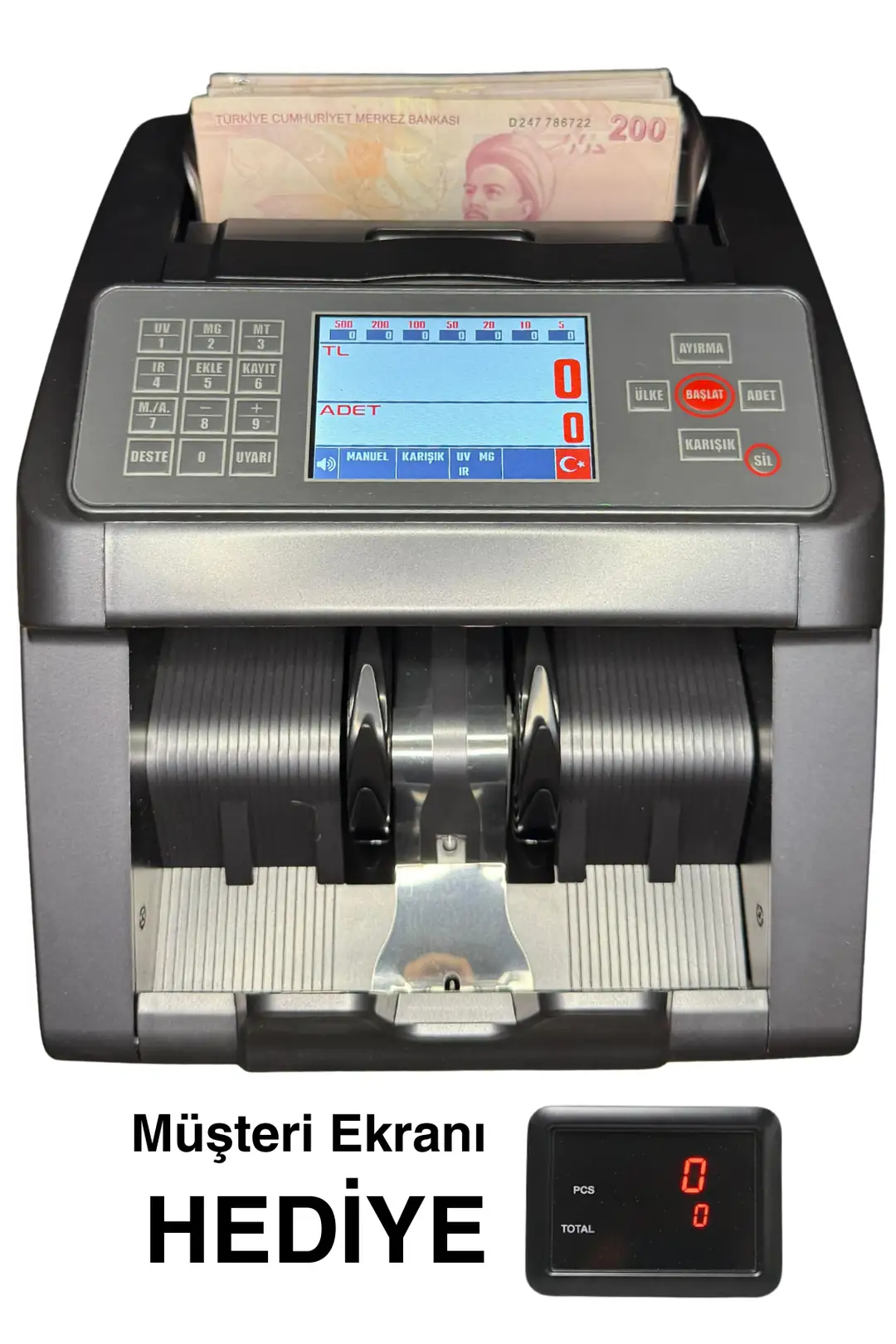 Sesli Karışık Para Sayma Makinesi MIX 80 New, Tl Ve Euro Karışık Sayım ...