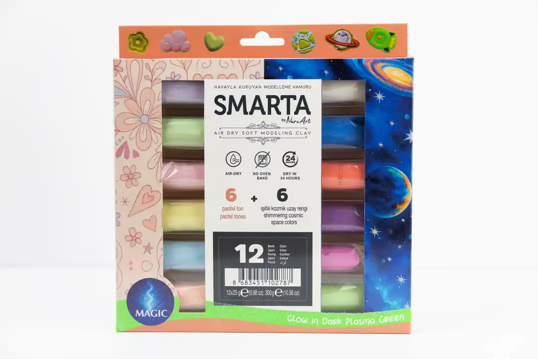 Smarta 12'li Magic Hava ile Kuruyan Modelleme Hamuru Seti