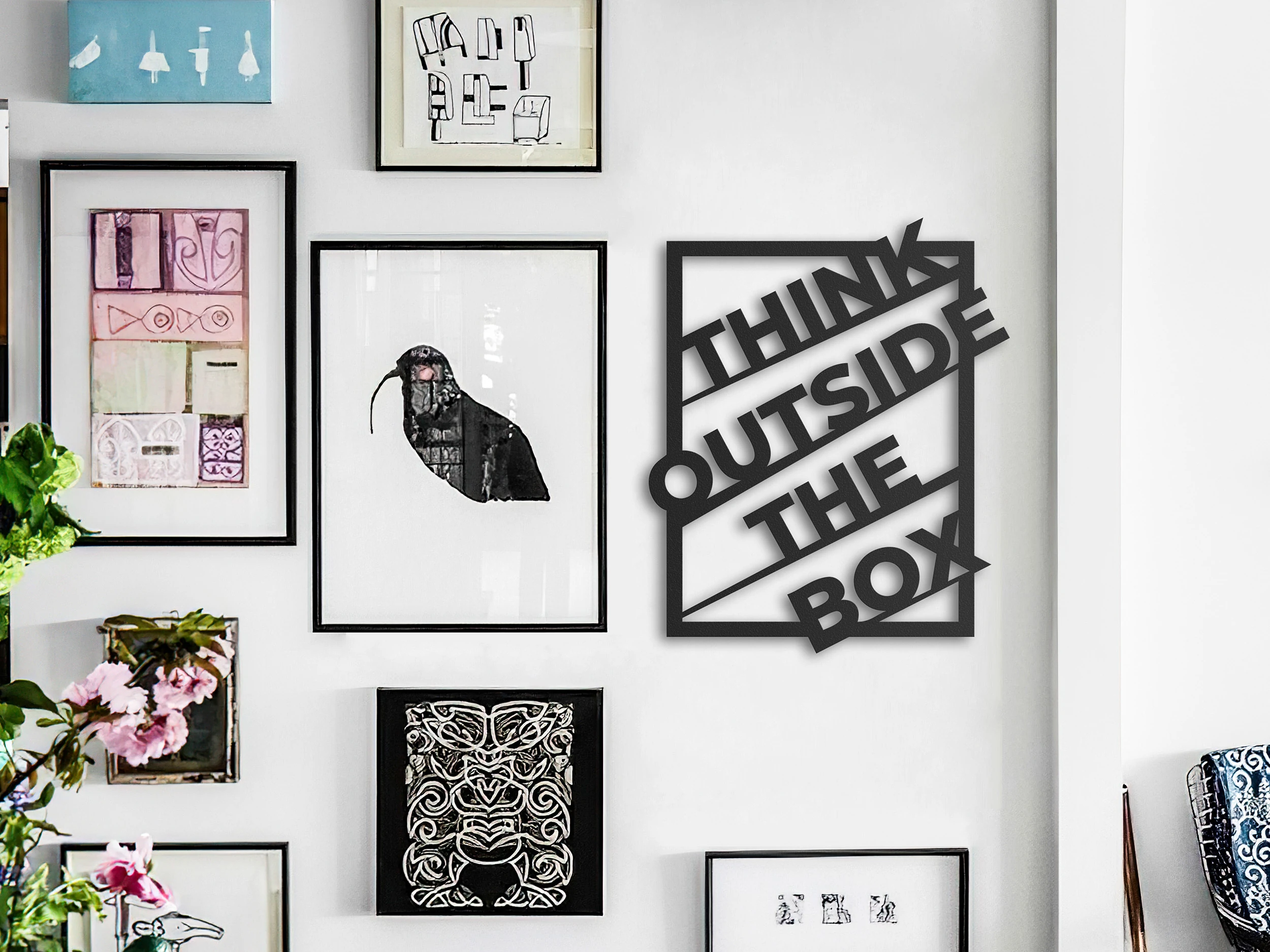 Think Outside the Box Metal Wall Decor