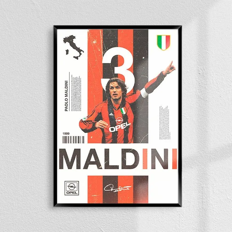 Paolo Maldini Unutulmazlar Serisi Poster - SekizNumara