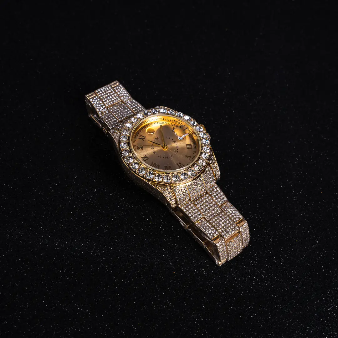 Full Gold Iced Out Watch Saat V2