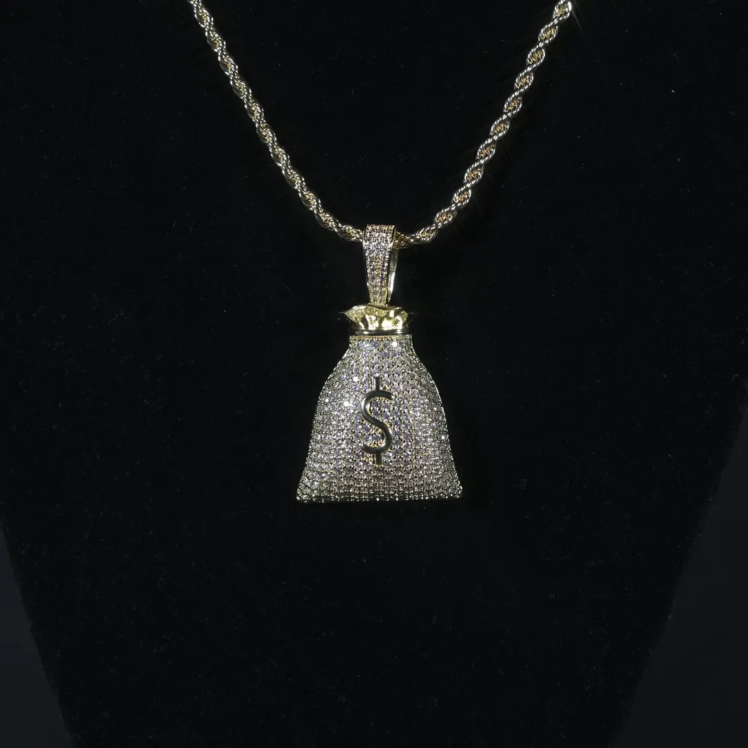 Iced Out Money Bag Gold