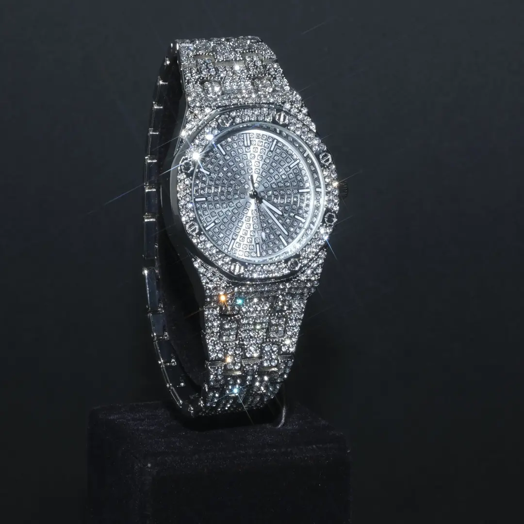 Gang Silver Iced Out Watch