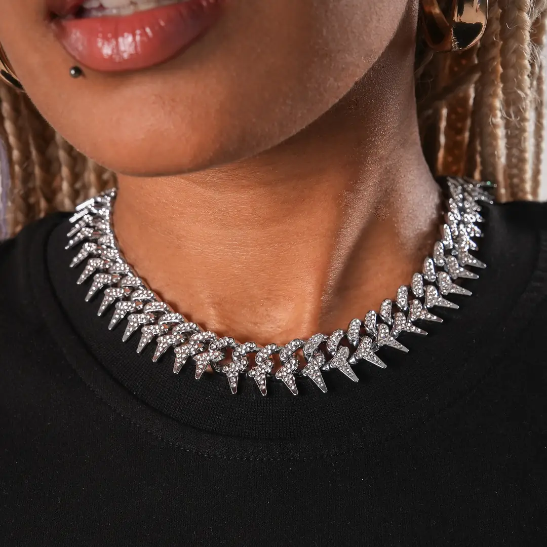 Silver Prickly Cuban Chain