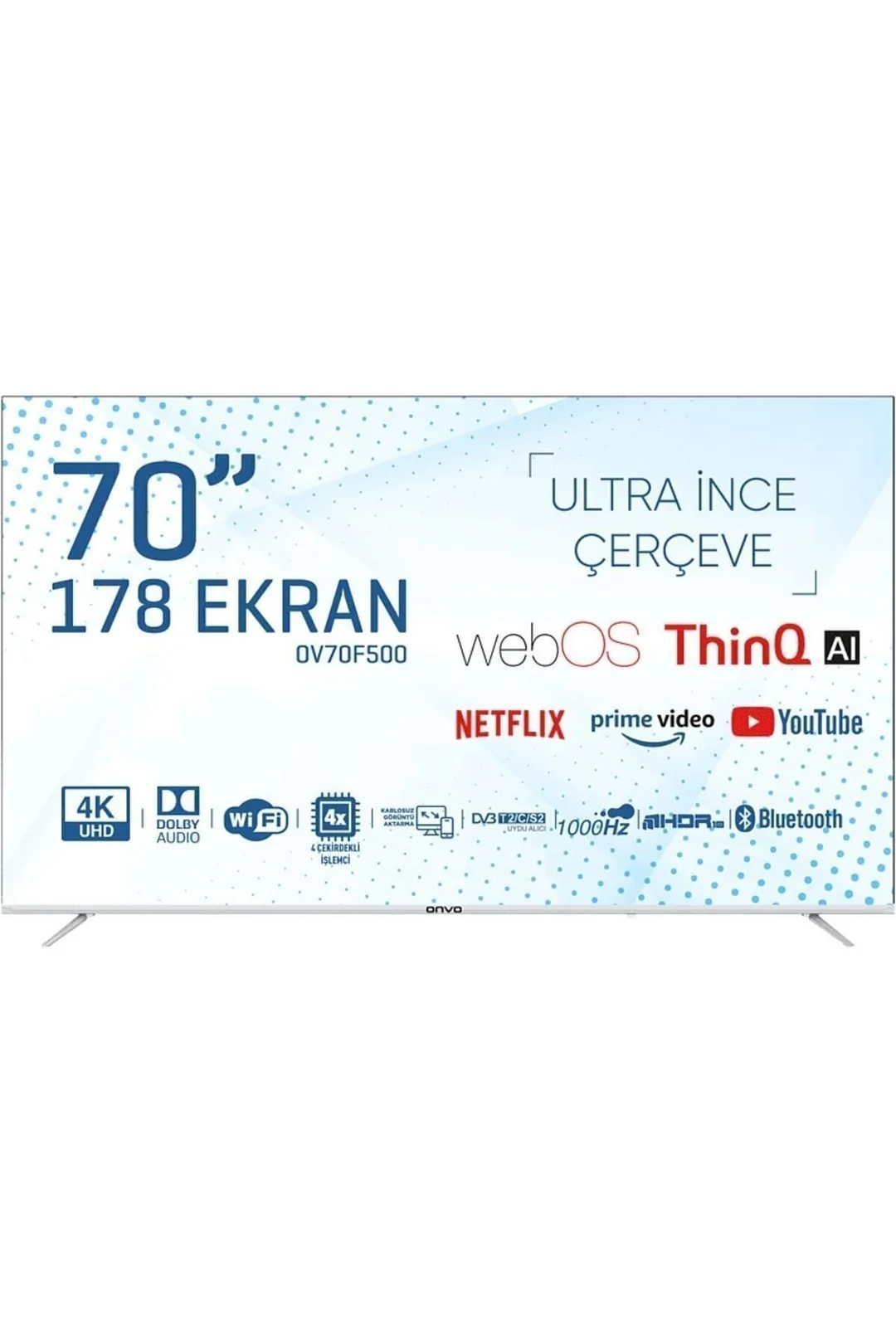 Onvo OV70F500 70 178 Ekran Uydu Alıcı 4K Ultra HD WEBOS Smart LED TV