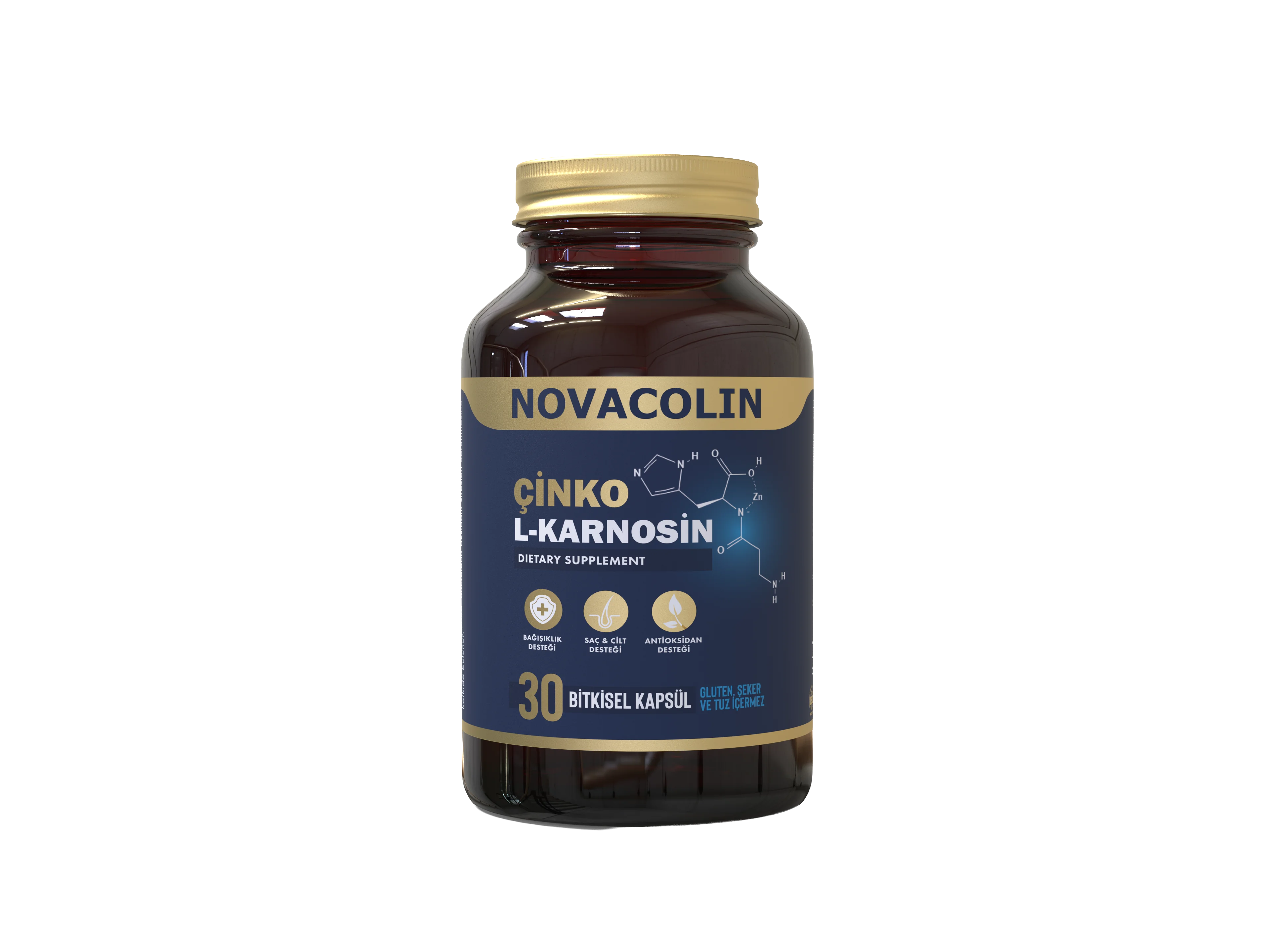 NOVACOLİN ÇİNKO L-KARNOSİN 30 BİTKİSEL KAPSÜL - Alvione