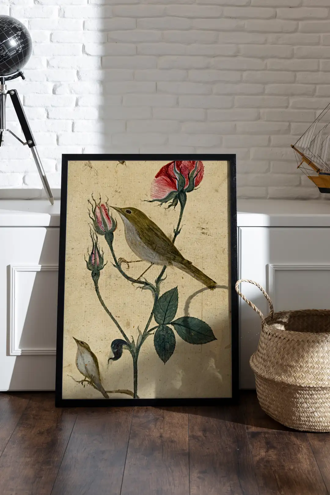 Gül ve Bülbül Minyatür Poster