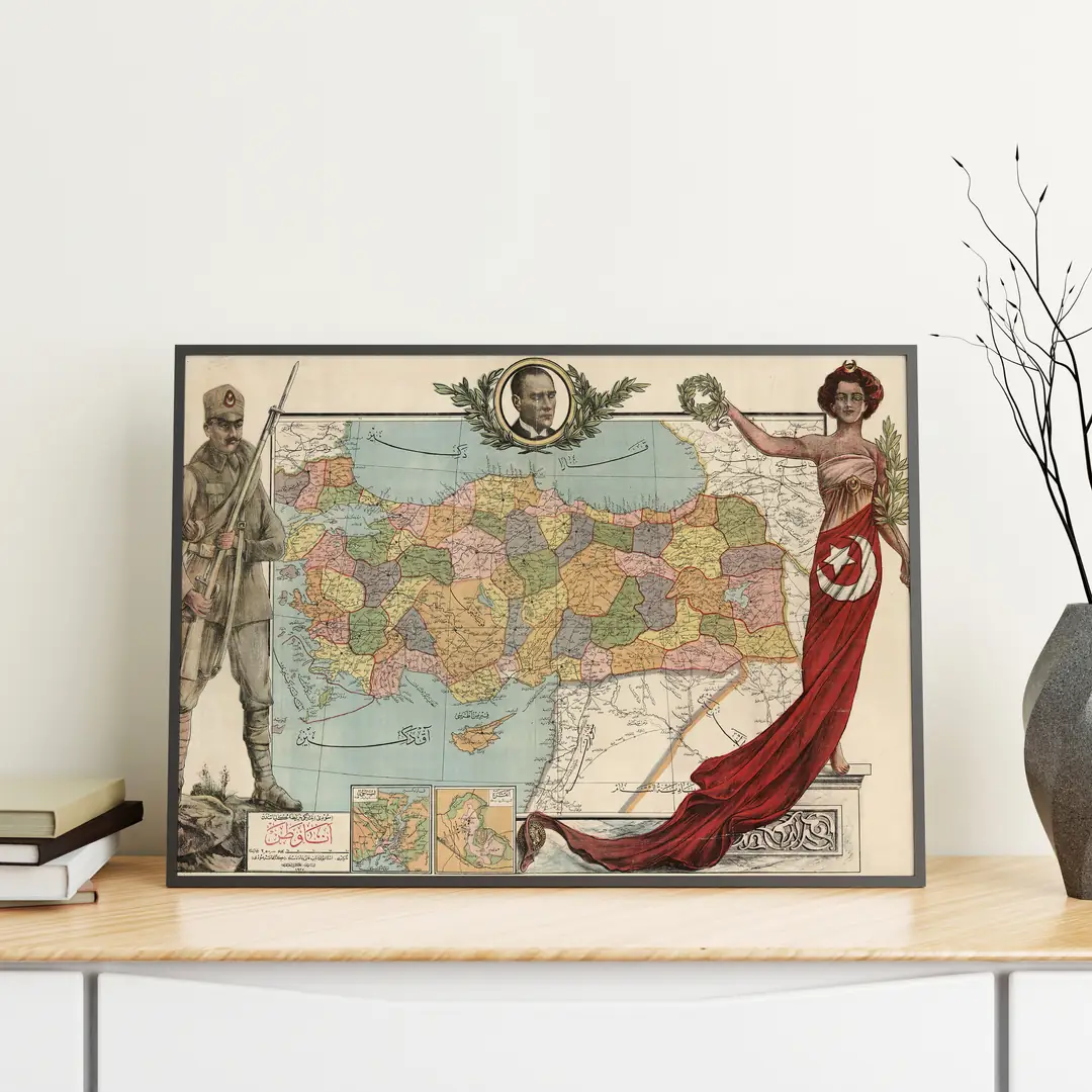 Anavatan 1927 Harita Poster (1927 Türkiye Haritası)