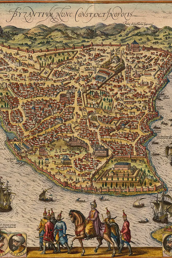 Kuşbakışı İstanbul Posteri - 1572 (Braun & Hogenberg)