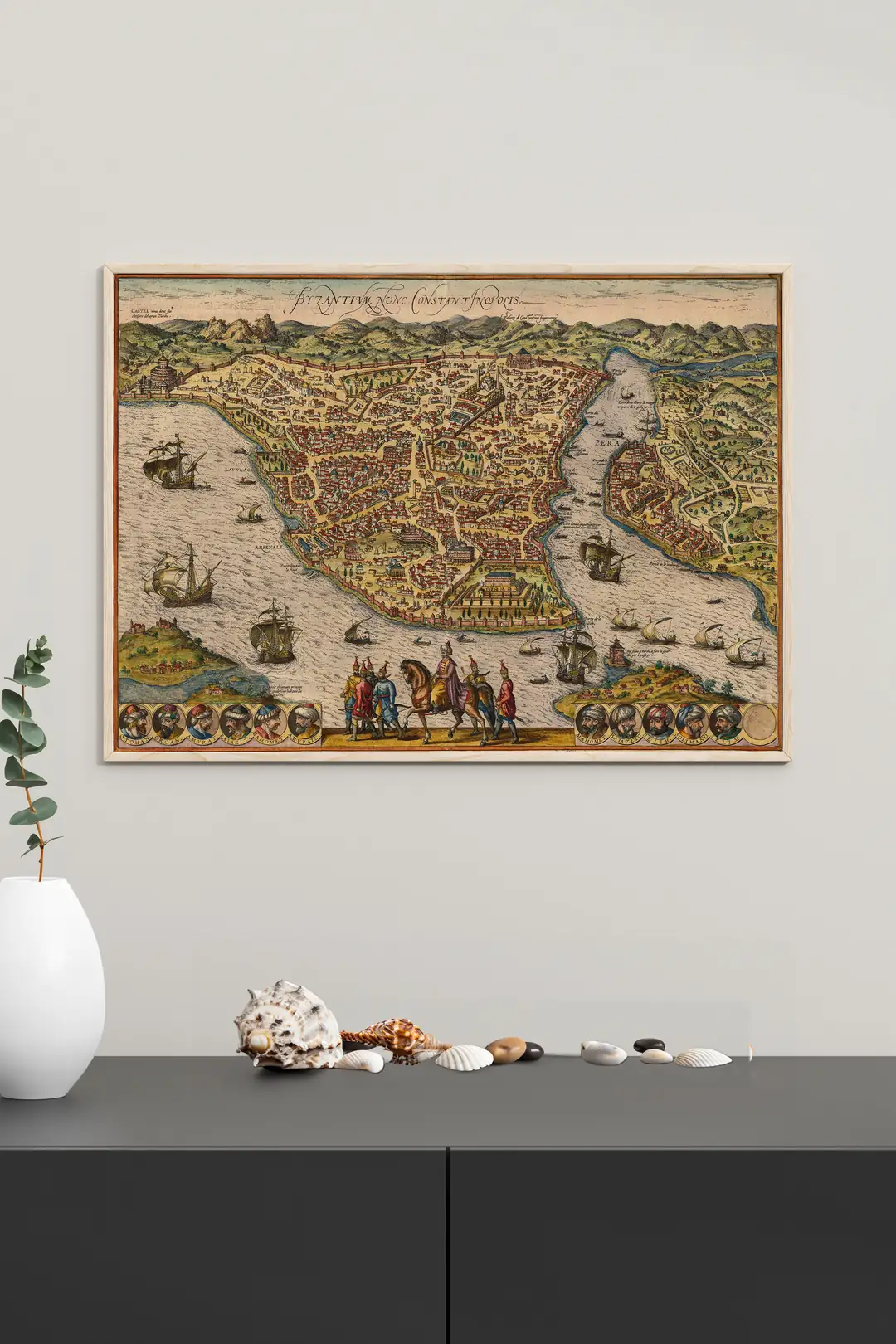 Kuşbakışı İstanbul Posteri - 1572 (Braun & Hogenberg)