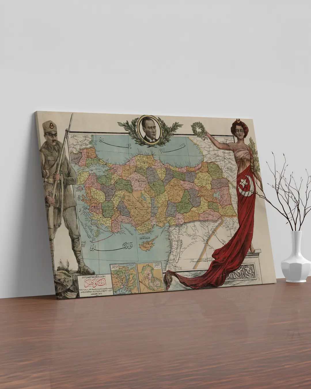 Anavatan 1927 Kanvas Tablo (1927 Türkiye Haritası)
