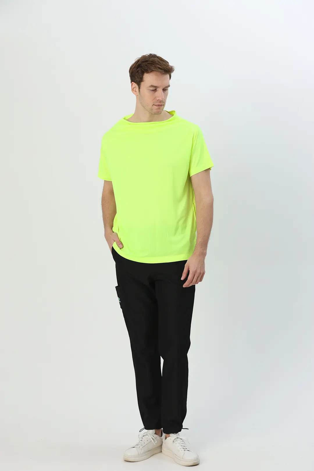 Erkek Wings Cowl Neck Neon