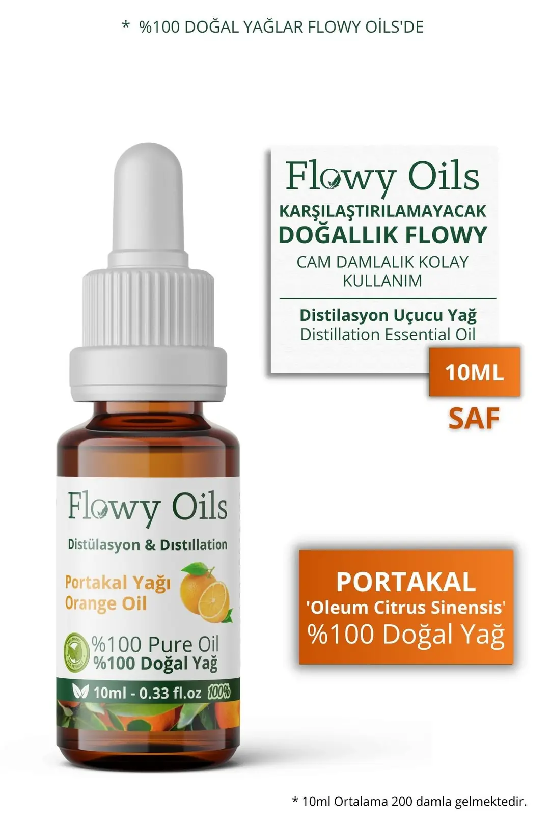 Portakal Yağı %100 Doğal Bitkisel Uçucu Yağ Orange Oil 10ml Flowy Oils ...