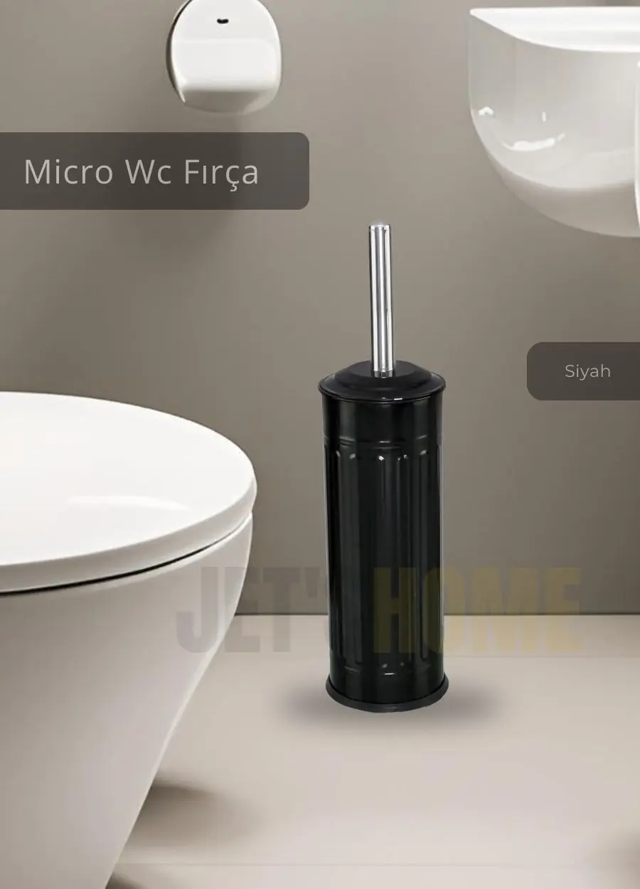 Paslanmaz Tuvalet Fırçası Siyah - Koyu Tonlu Banyo Aksesuarı