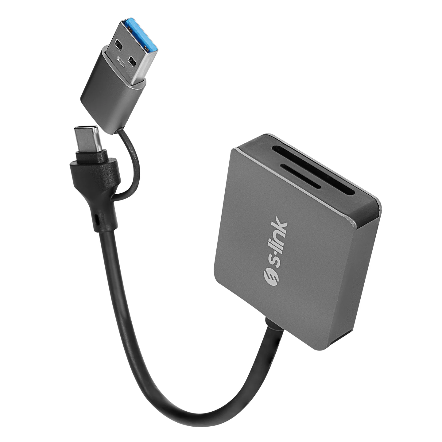 S-link SL-CR21 TypeC ve USB3.0 SD/Micro SD 110M/S Hızlı 2 in 1 Metal ...