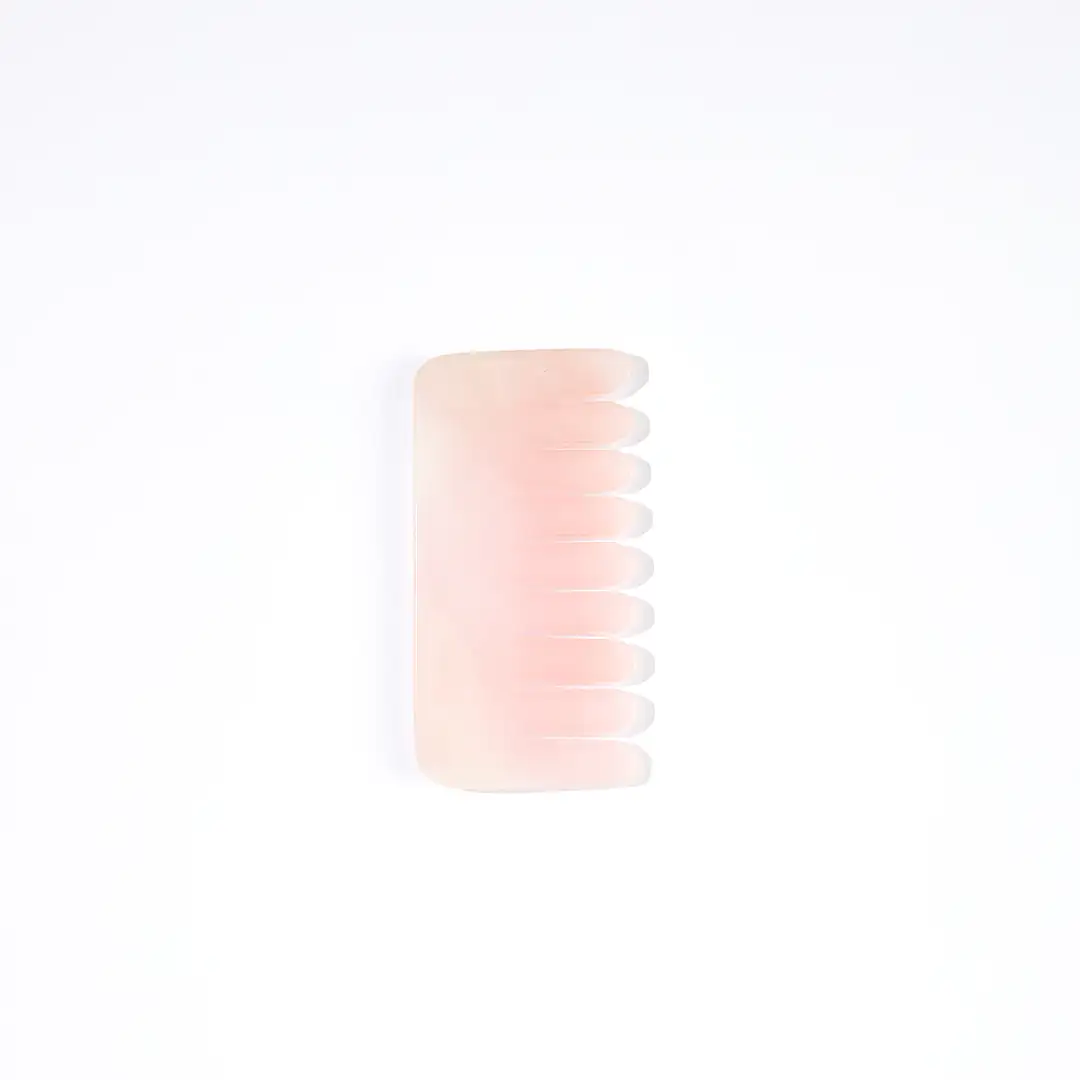 ROSE QUARTZ CRYSTAL HAIR COMB - For Hair Growth + Scalp Care