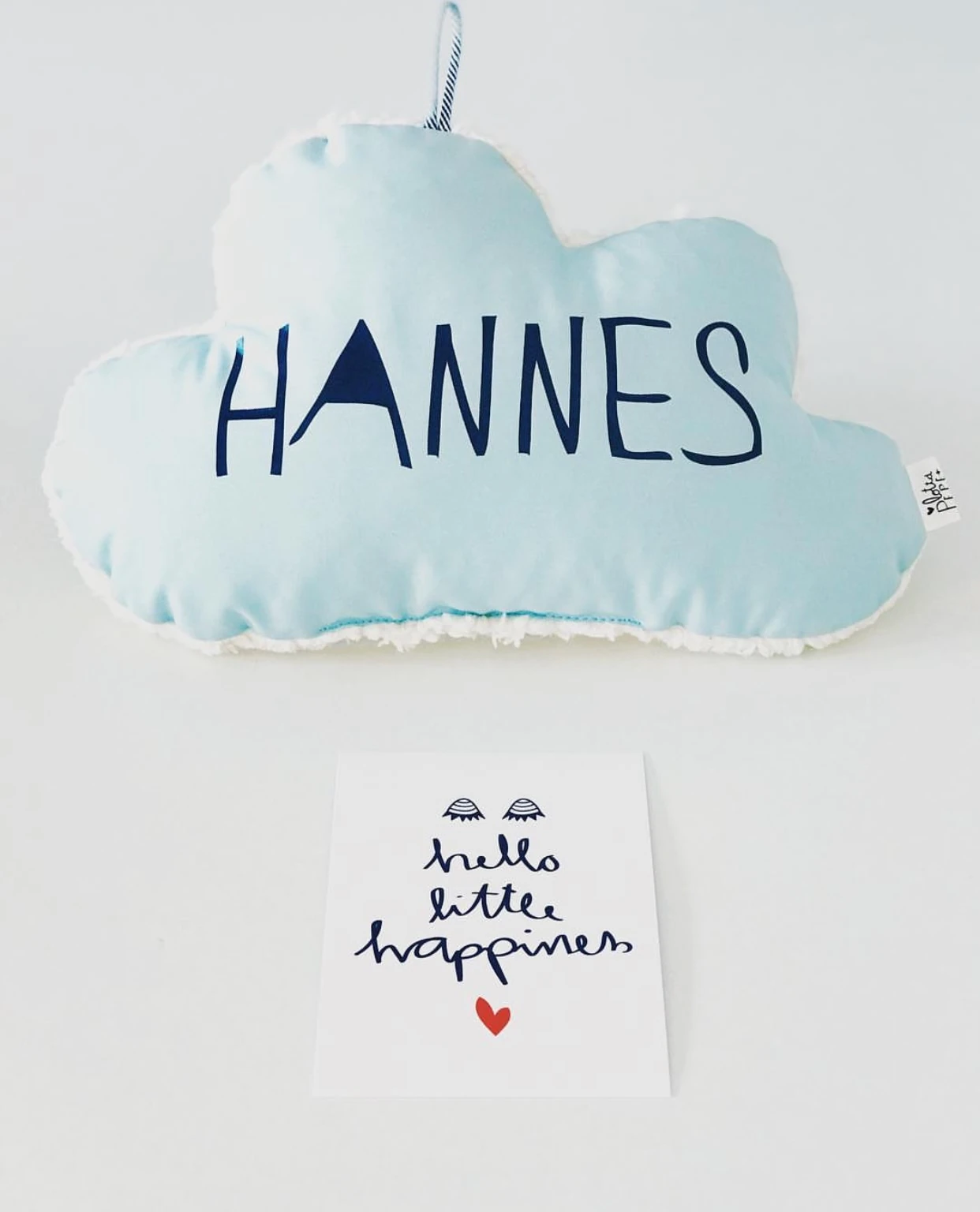 Wolke blau personalisiert | schwarze Schrift