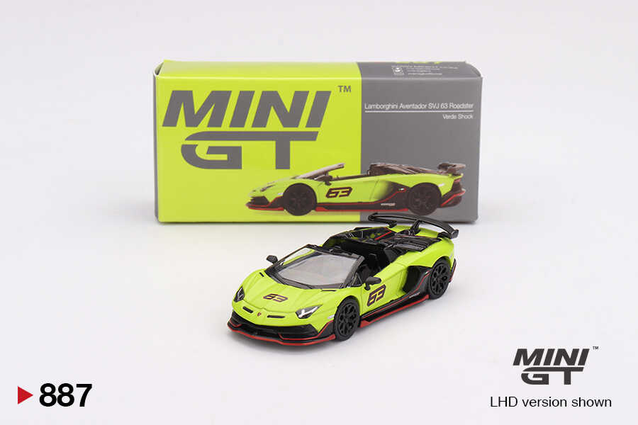 Mini GT 1/64 Lamborghini Aventador SVJ 63 Roadster Verde Shock MGT00887
