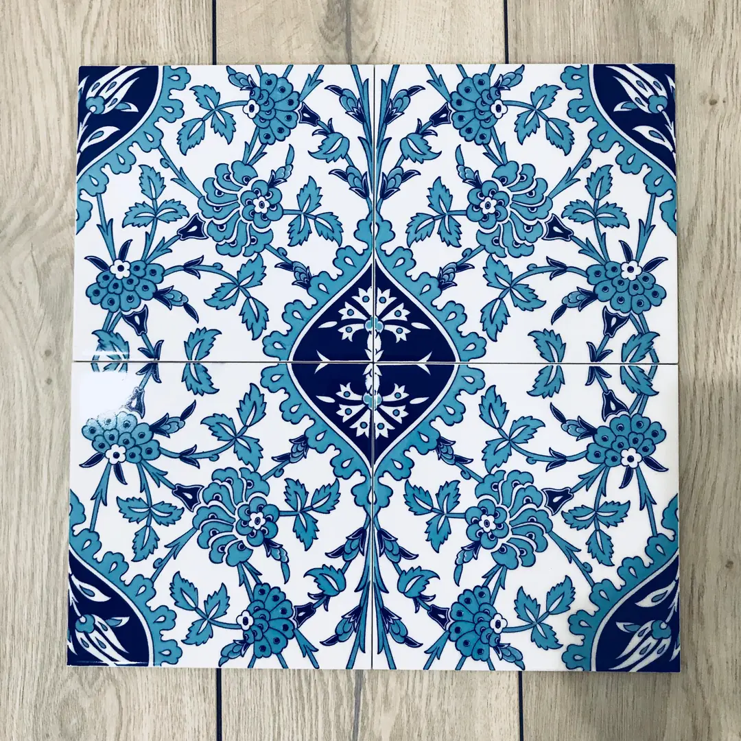 Unique Porcelain Bathroom Tile- Handcrafted Kitchen Backsplash 8 inches ...