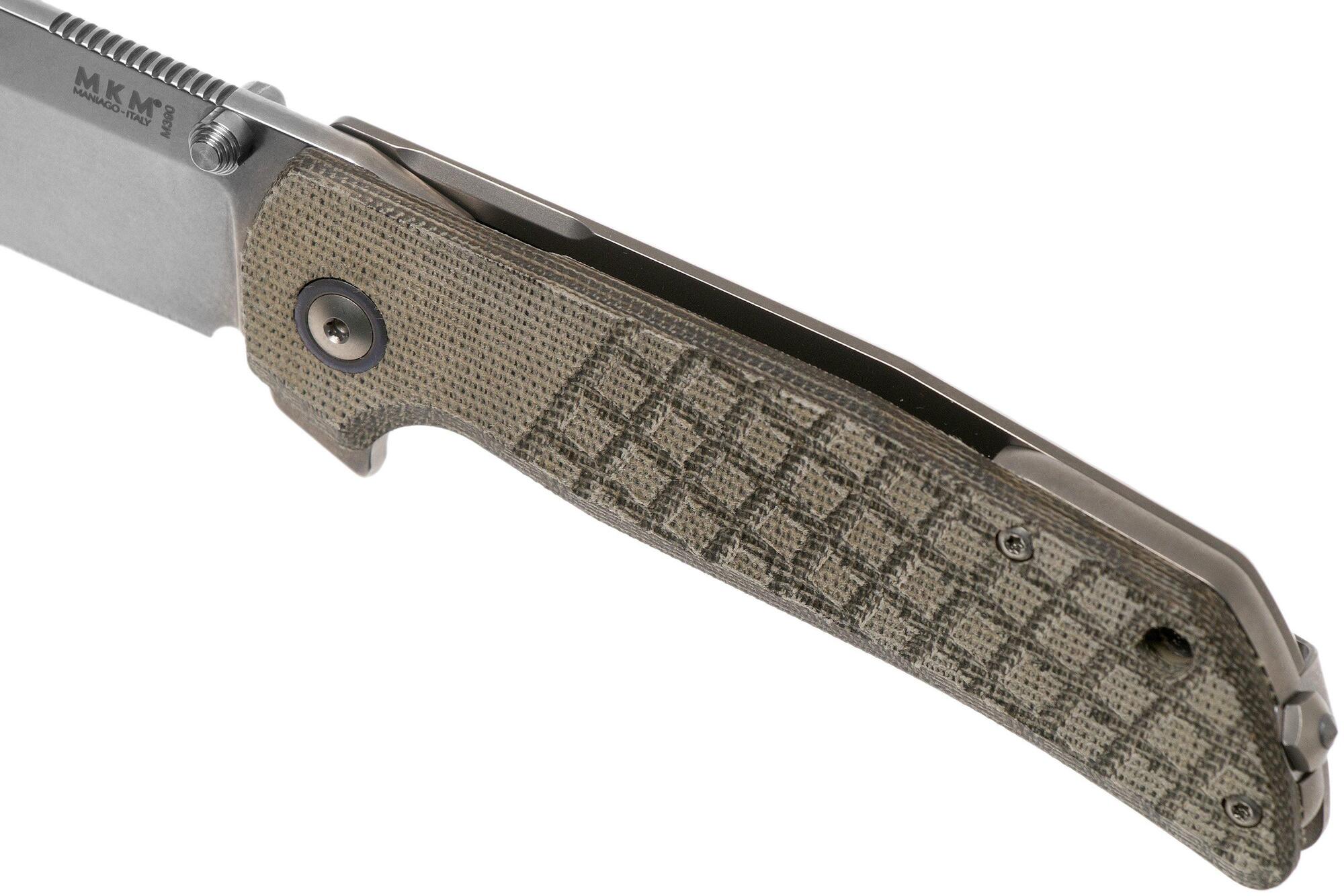 MKM Maximo Titanium Frame and Green Canvas Handle Çakı