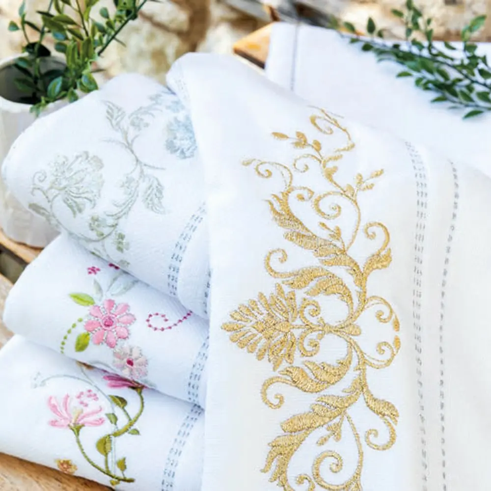 Özdilek Seda Nakışlı Beyaz 50X90 El Havlusu