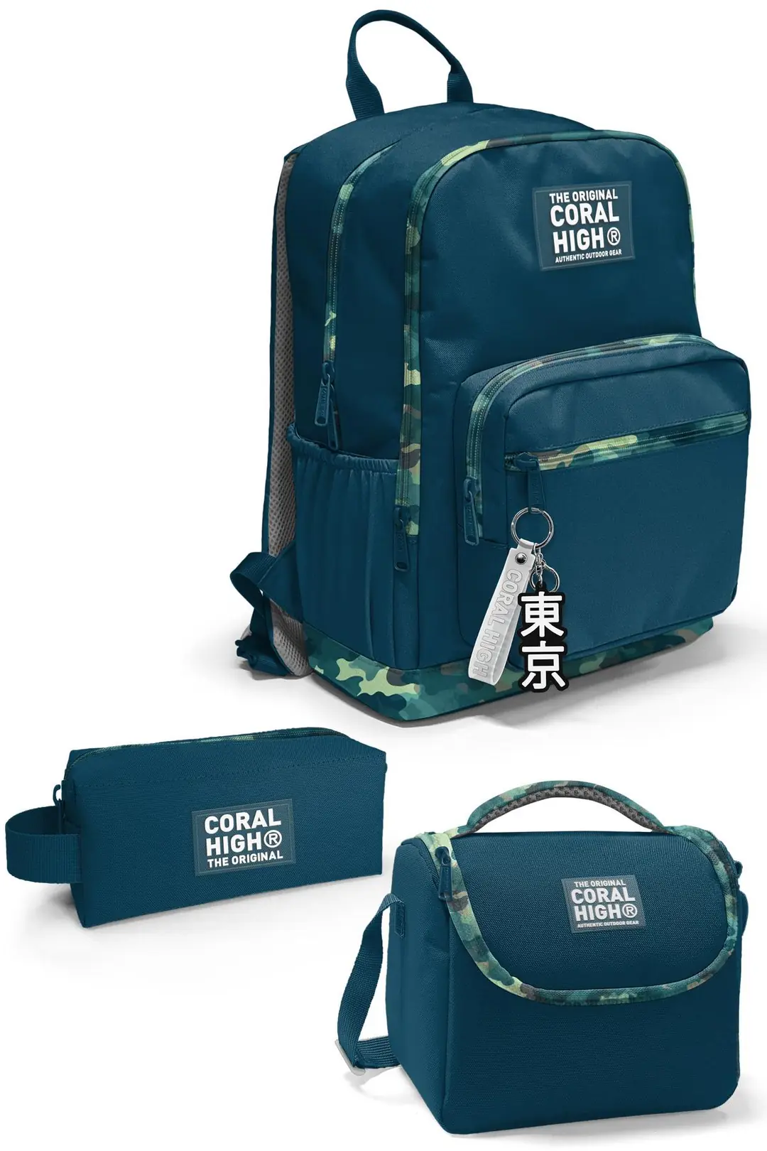 Coral High Nefti Kamuflaj Desenli 3’lü Okul Çanta Seti SET0123631