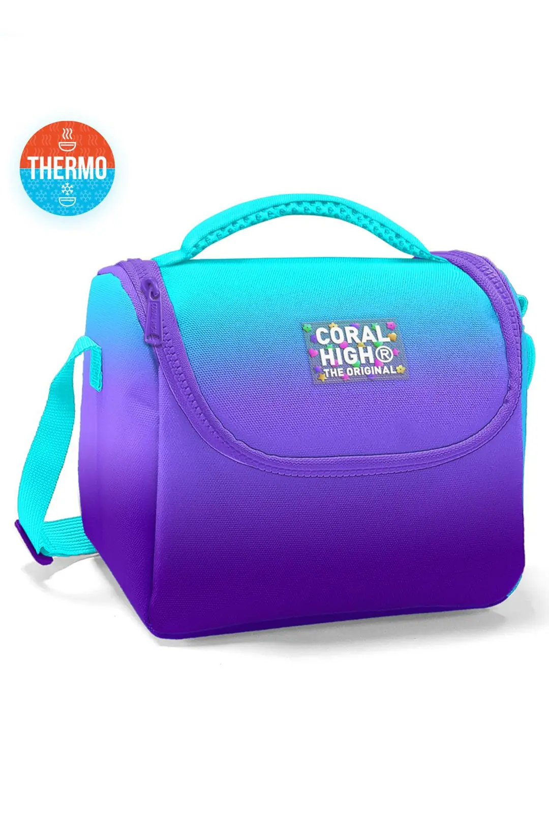 Coral High Kids Turkuaz Mor Renk Geçiş Thermo Beslenme Çanta