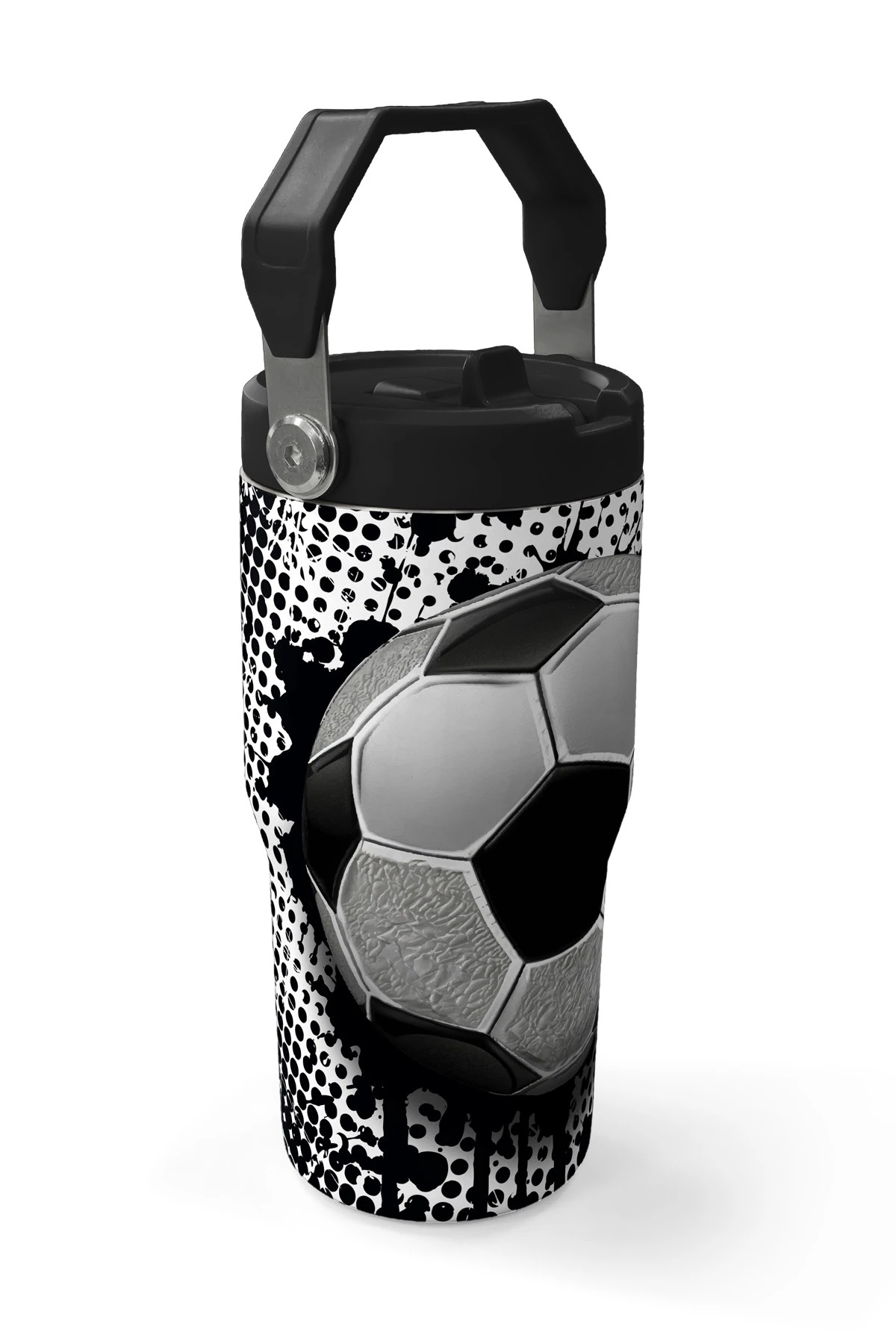 Coral High Futbol Desenli Katlanır Ağızlıklı Çelik Termos 600 ml 38922