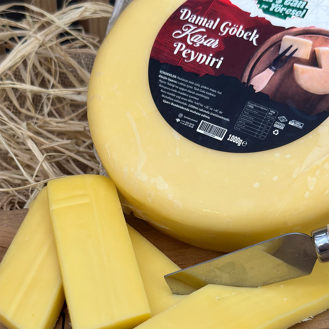 Damal Göbek Kaşar Peyniri Şirden Mayalı - 1KG – Karstan Yöresel