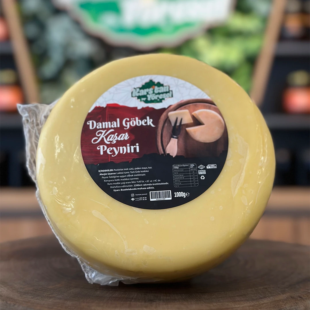 Damal Göbek Kaşar Peyniri Şirden Mayalı - 1KG – Karstan Yöresel