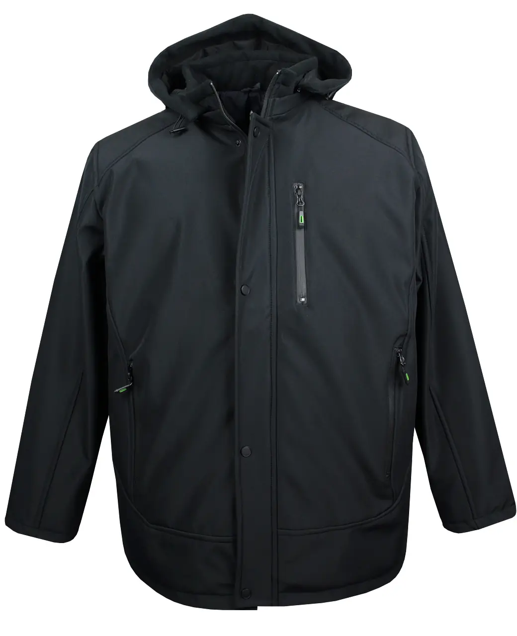 Büyük Beden Astarlı Softshell Mont Siyah