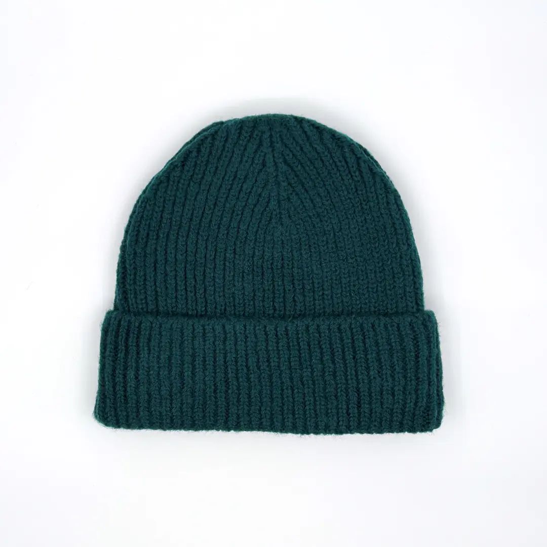 DARK GREEN WOOL BEANIE