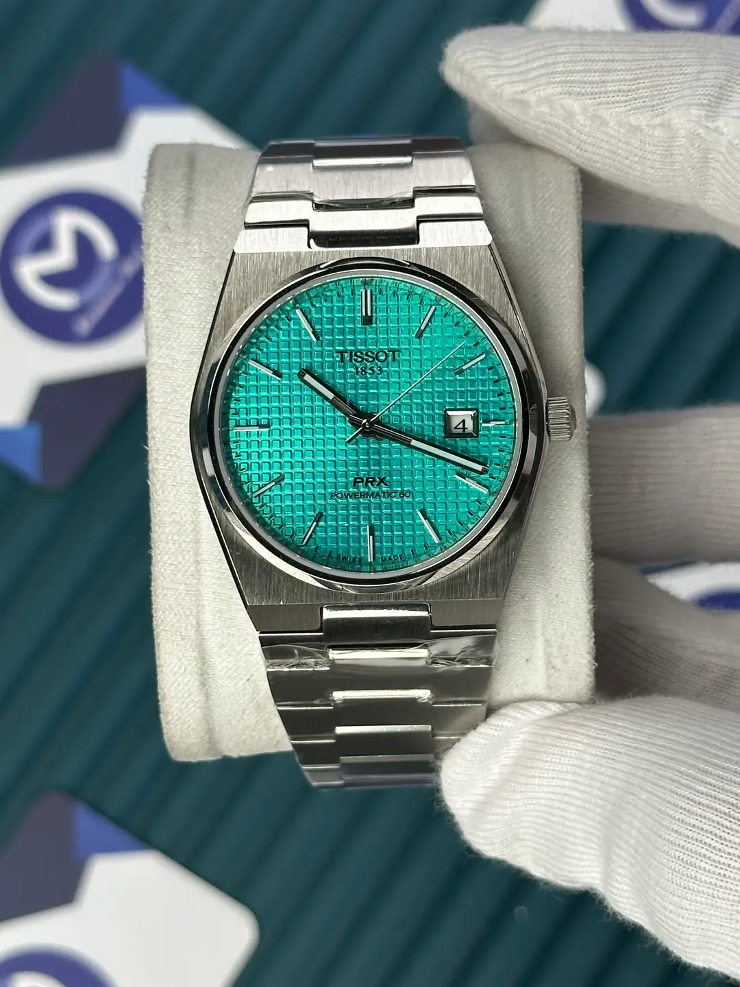 TISSOT PRX POWERMATIC AUTOMATIC TURQUOISE DIAL SILVER
