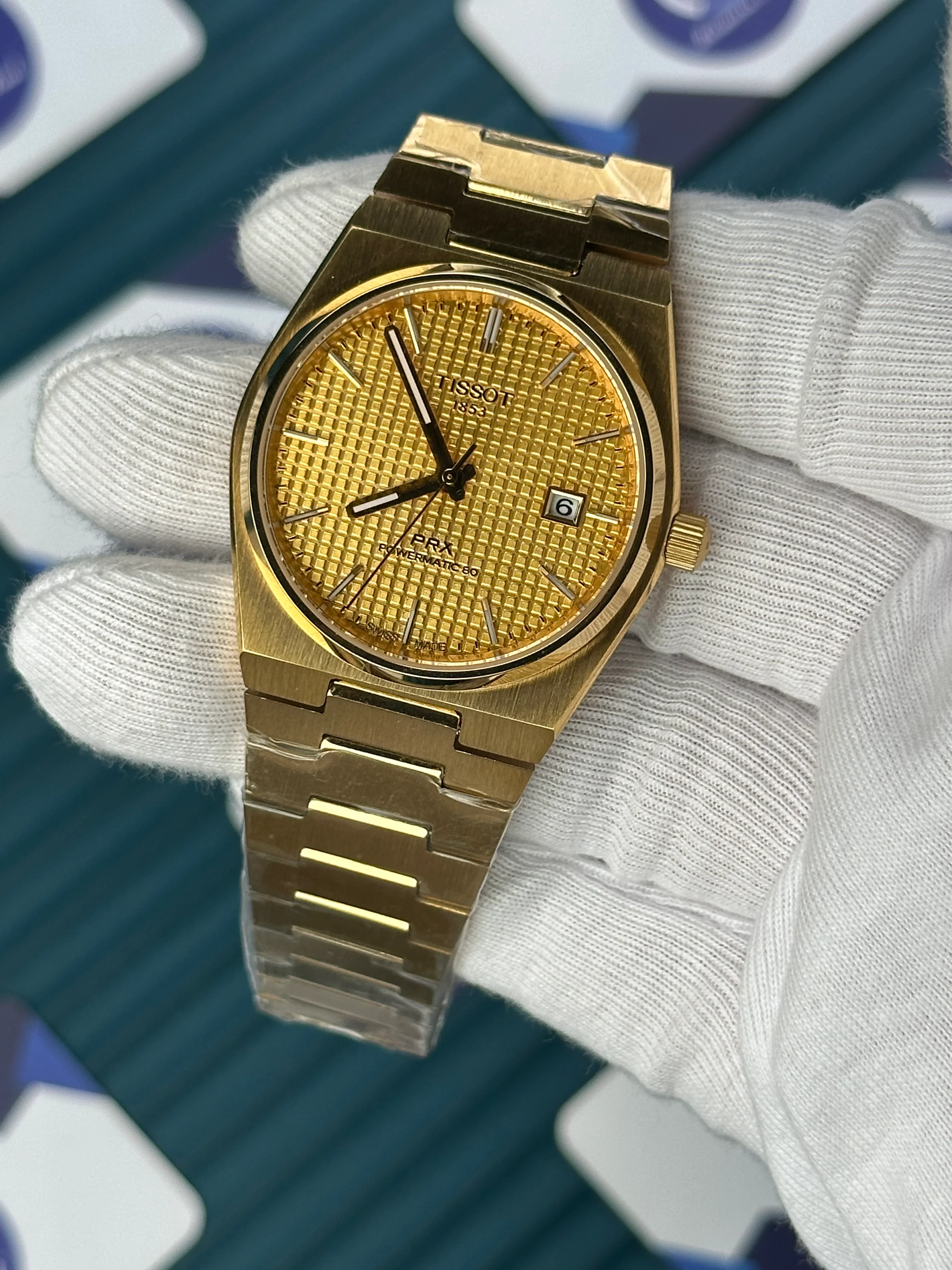 TISSOT PRX POWERMATIC AUTOMATIC GOLD DIAL GOLD