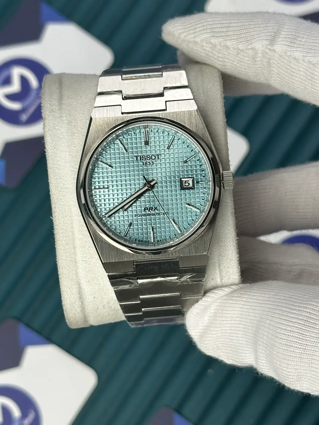 TISSOT PRX POWERMATIC AUTOMATIC TURQUOISE DIAL SILVER