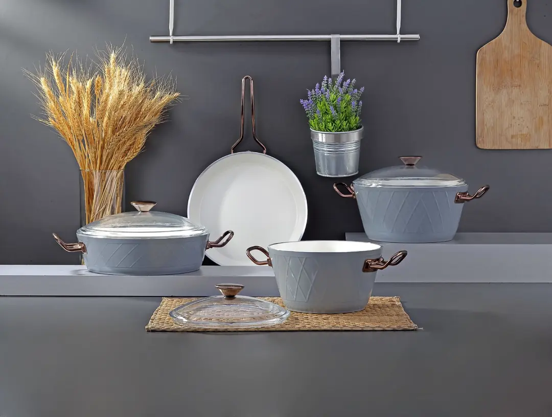 DİANA 7 PARÇA SET ULTRA CRYSTAL ROSE GOLD KULP 20-24 CM TEN. 26 CM KRY ...